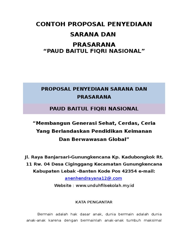 Contoh Prop. Sarpras | PDF