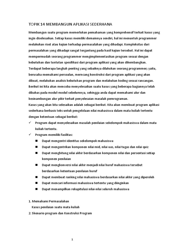 Topik 14 Membangun Aplikasi | PDF