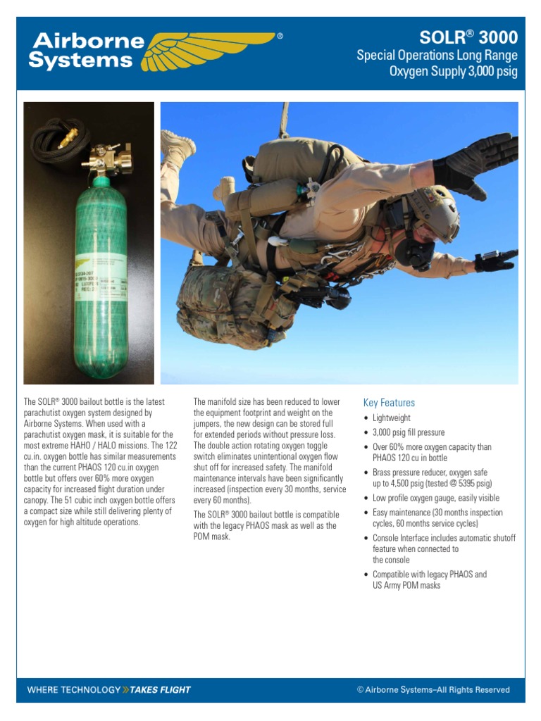 Solr 3000: Special Operations Long Range Oxygen Supply 3,000 Psig | PDF ...