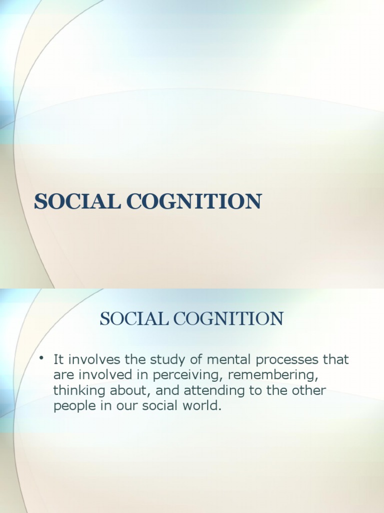 Social Cognition | PDF