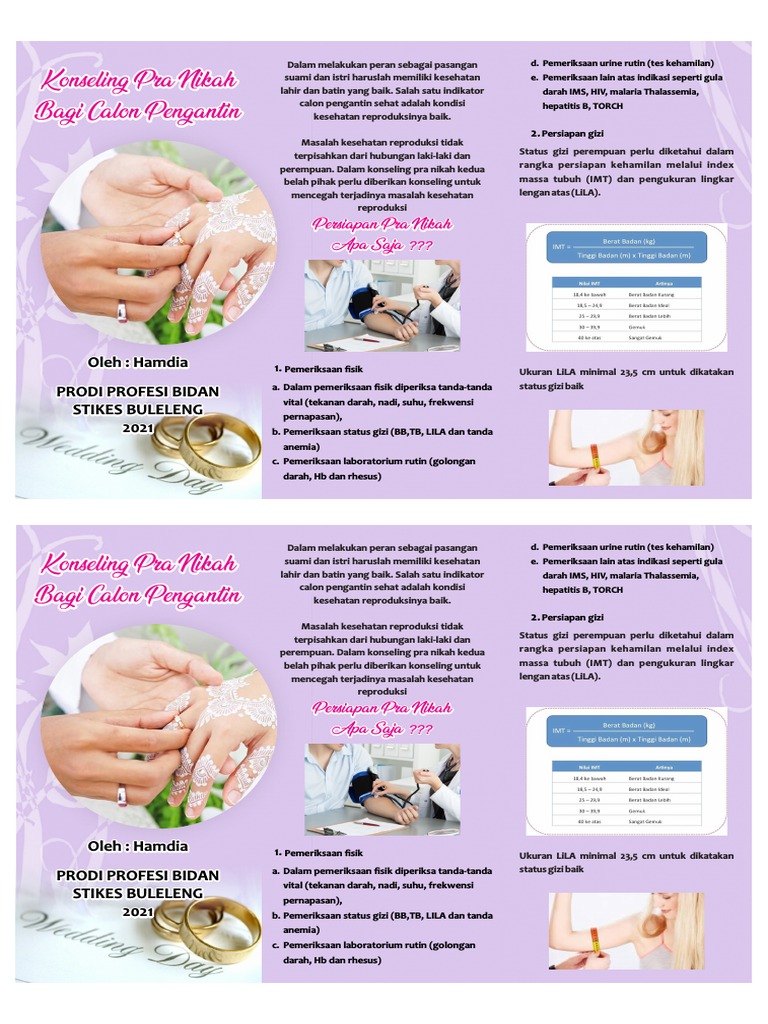 Leaflet Pra Nikah Dan Pra Konsepsi | PDF