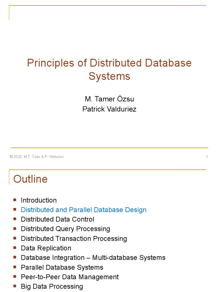 Principles of Distributed Database Systems: M. Tamer Özsu Patrick ...