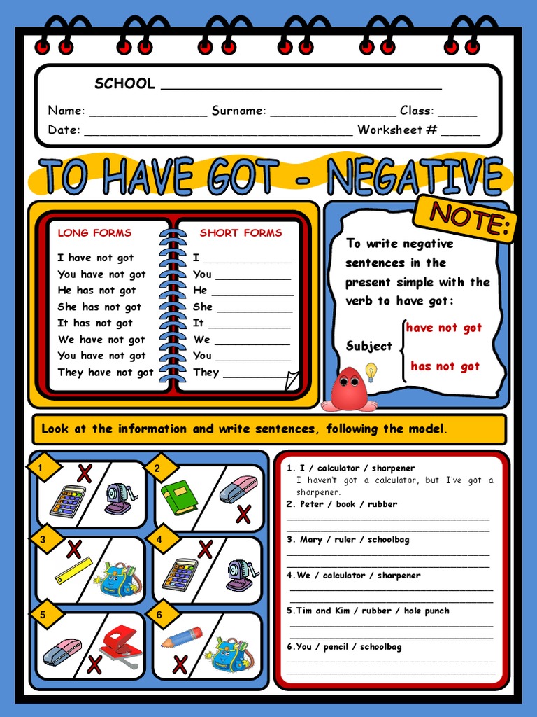 Verbo To Have Got Negative | PDF | Cutting | Cutting Tools