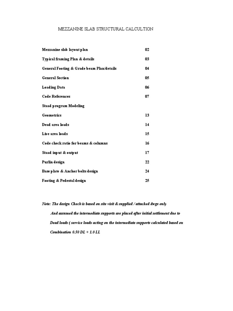Mezanine Structural Check Calculations | PDF | Building Engineering ...