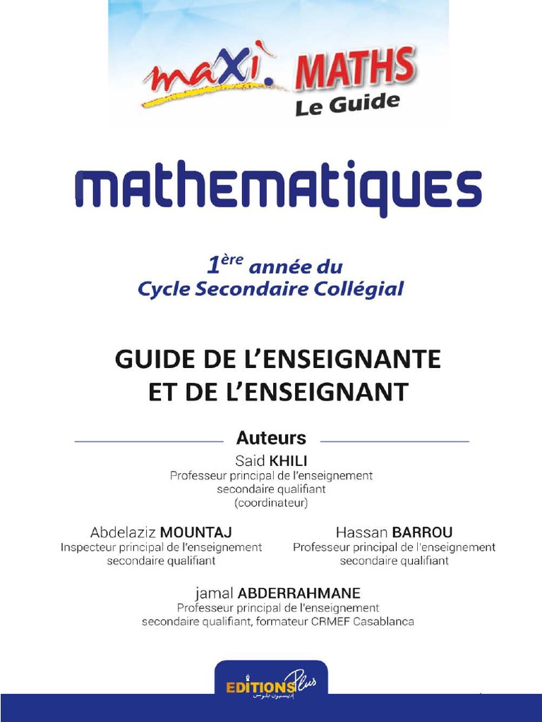 Guide Maxi Math 1ère Année Collège | PDF