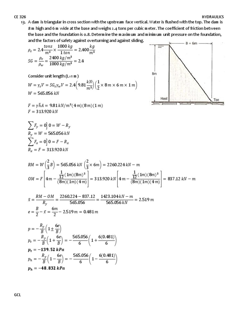 Sample Problems | PDF | Dam | Applied And Interdisciplinary Physics