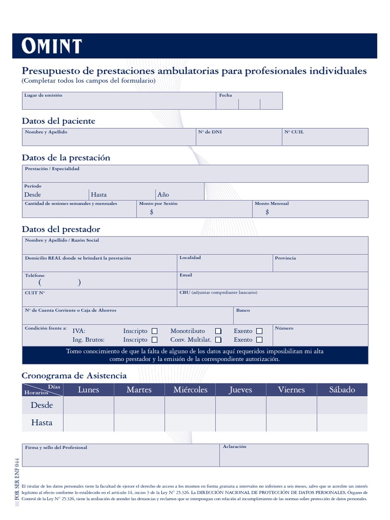 OMINT - Presupuesto | PDF