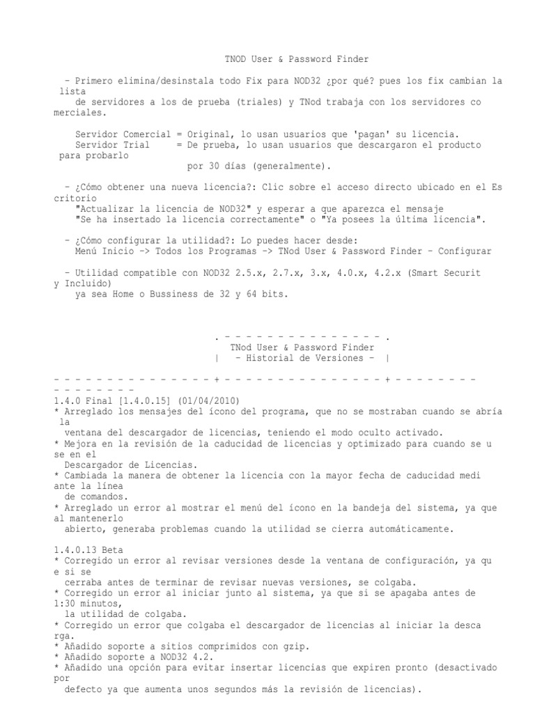 TNOD User & Password Finder Guía | PDF | Contraseña | Archivo de ...