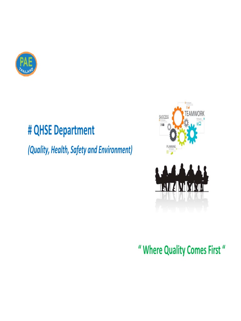 # QHSE Department: (Quality, Health, Safety and Environment) | PDF