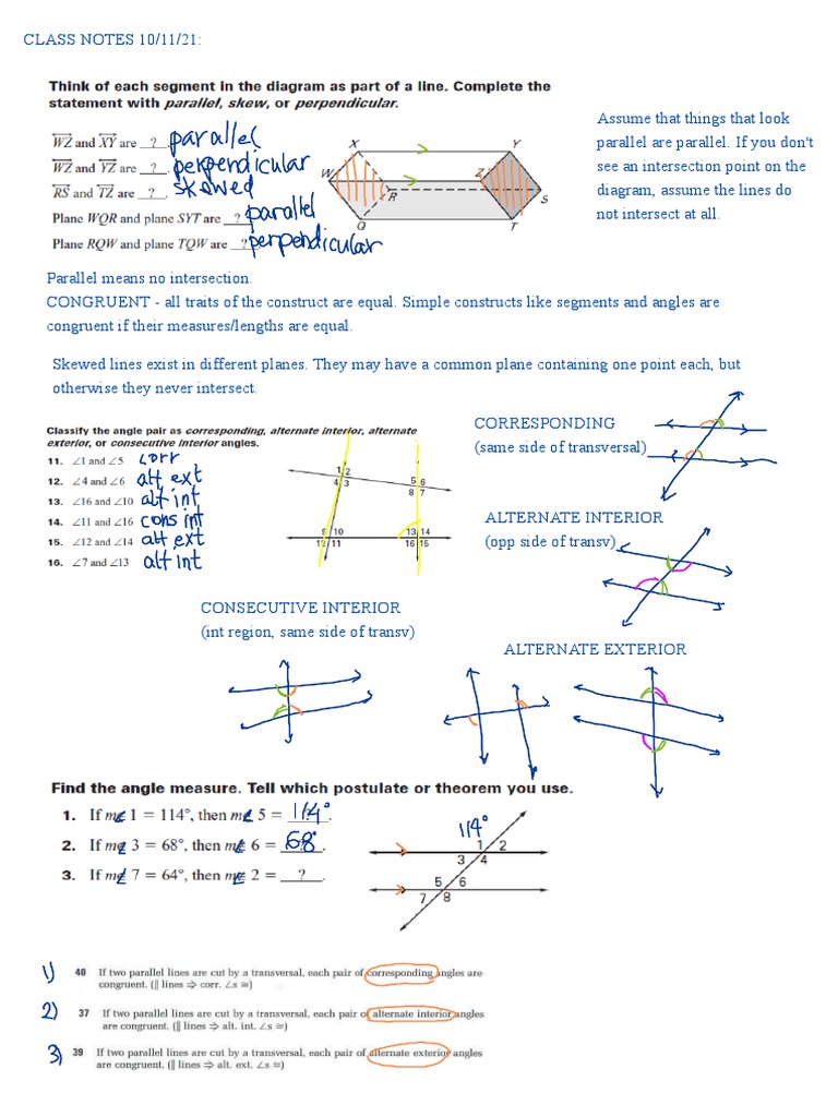 CLASS NOTES Geometry | PDF | Angle | Mathematics
