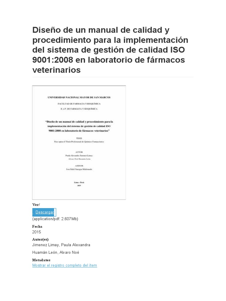 Diseño de Un Manual Según Iso 9001 | PDF | Calidad (comercial ...