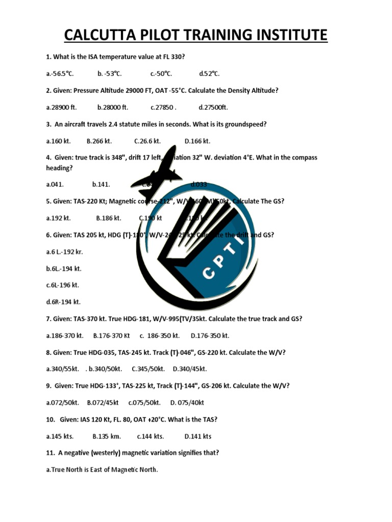 Gen Nav Test 01' | PDF | Compass | Latitude