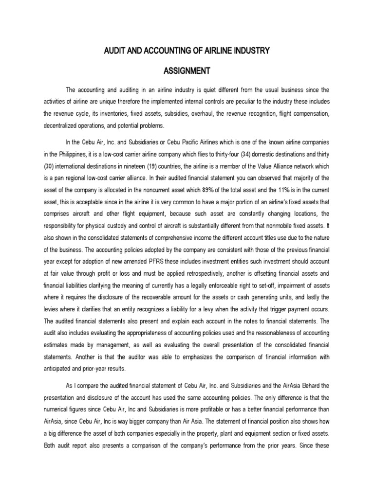 Airline Industry Audit and Accounting Insights | PDF | Financial ...