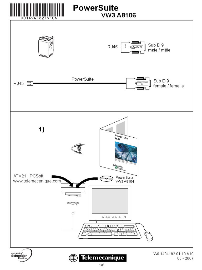Manual Usuario Cable PowerSuite VW3A8106 | PDF | Electronics | Computer Engineering