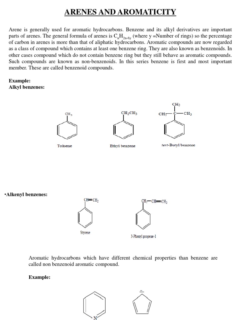 Arenes and Aromaticity: Example: Alkyl Benzenes | PDF | Aromaticity ...