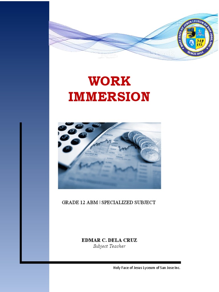 Work Immersion: Grade 12 Abm ǀ Specialized Subject | PDF | Résumé | Employment