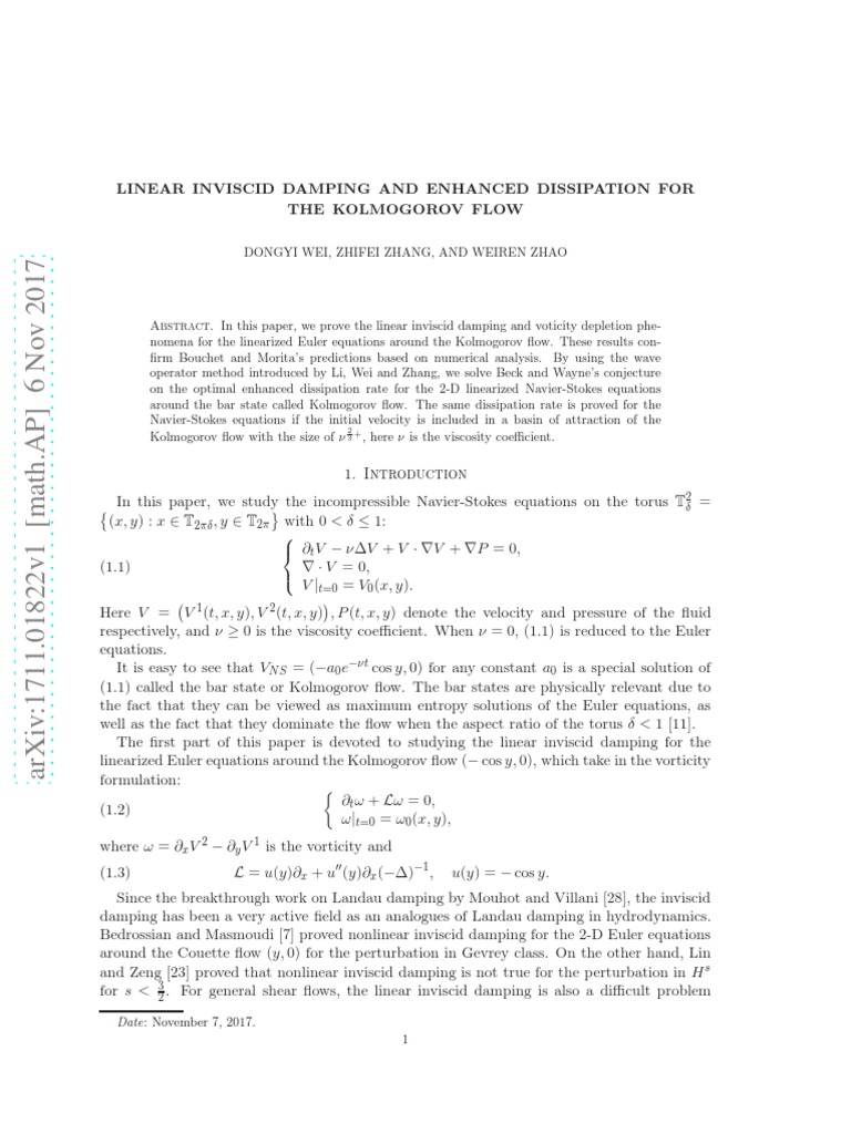 Linear Inviscid Damping and Enhanced Dissipation For The Kolmogorov ...