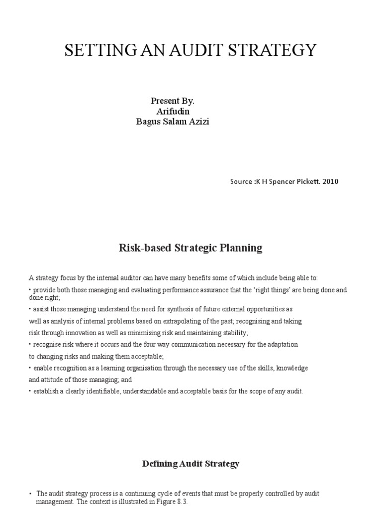 Setting An Audit Strategy Setengah Materi | PDF | Audit | Internal Audit