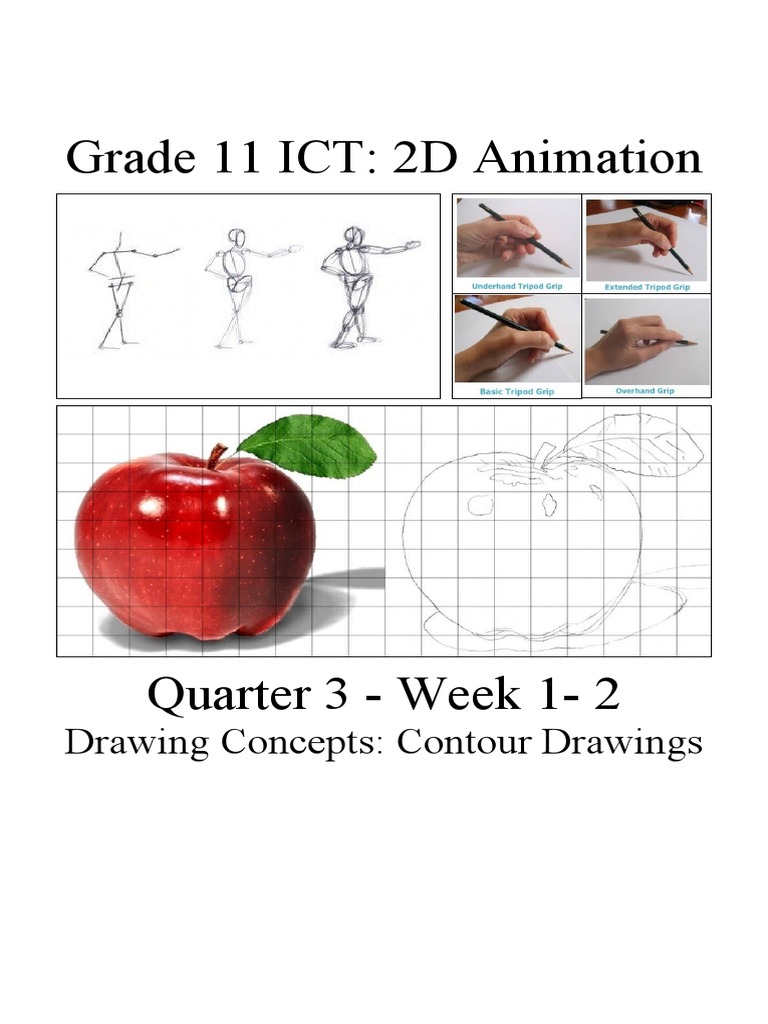 Grade 11 ICT: 2D Animation: Drawing Concepts: Contour Drawings | PDF ...