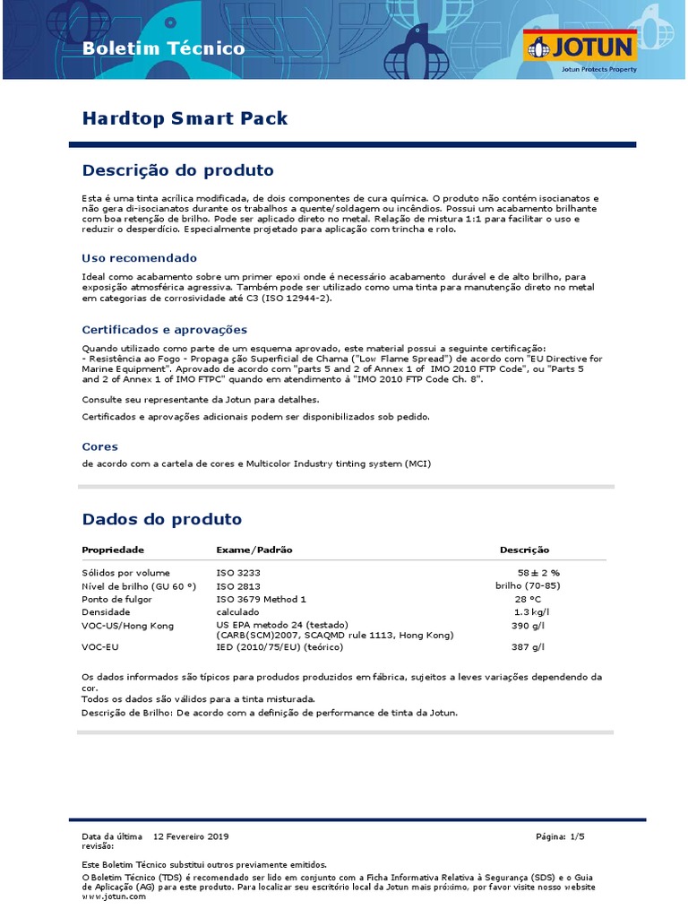 Hardtop Smart Pack - JOTUN | PDF | Tinta | Epóxi