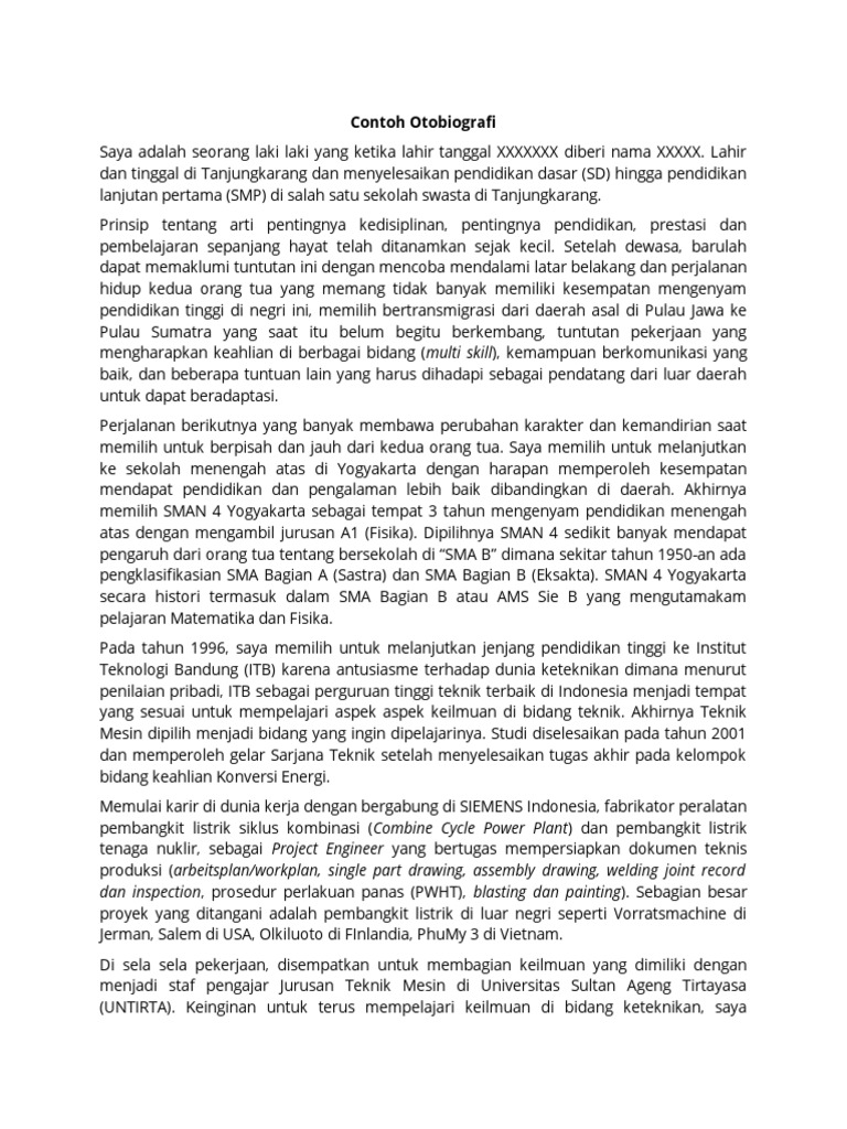 03 Contoh Otobiografi | PDF