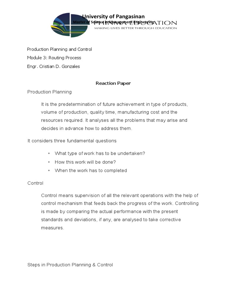 Production Planning and Control: A Breakdown of the Key Steps in ...