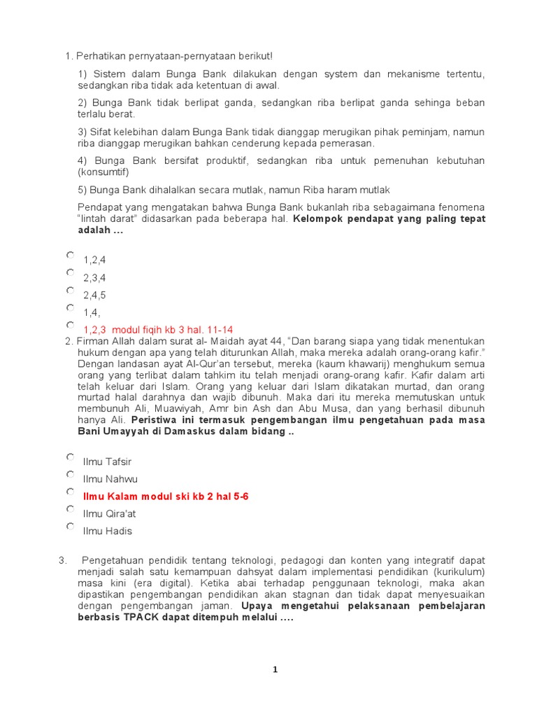 Paket Iii Try Out PPG 2021 | PDF
