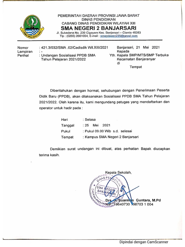 Undangan Sosialisasi PPDB | PDF