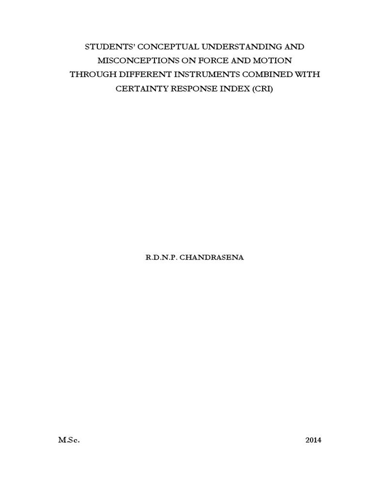 Misconceptions in Force and Motion | Download Free PDF | Force | Science