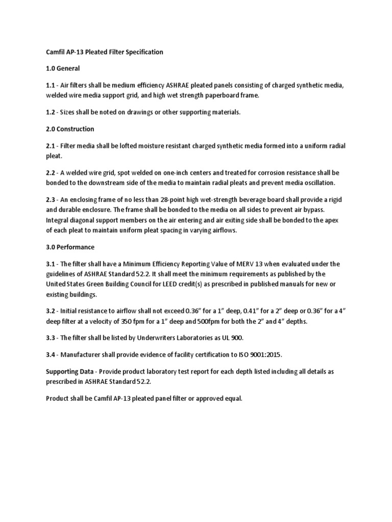 MERV-13 Filters | PDF | Mechanical Engineering | Building Engineering