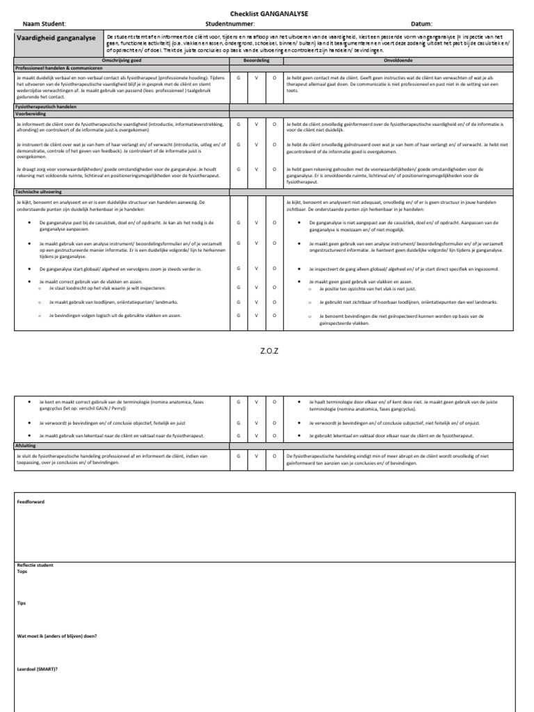 Checklist Ganganalyse | PDF