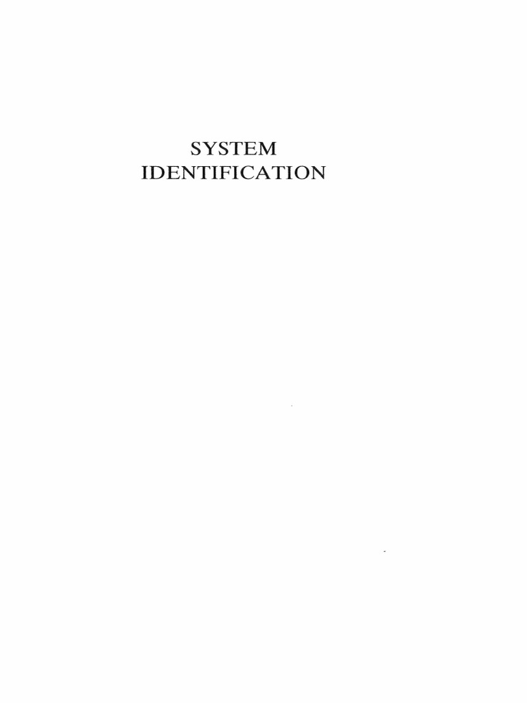 System Identification - Soderstrom, Petre Stoica Prentice Hall (1989) | PDF