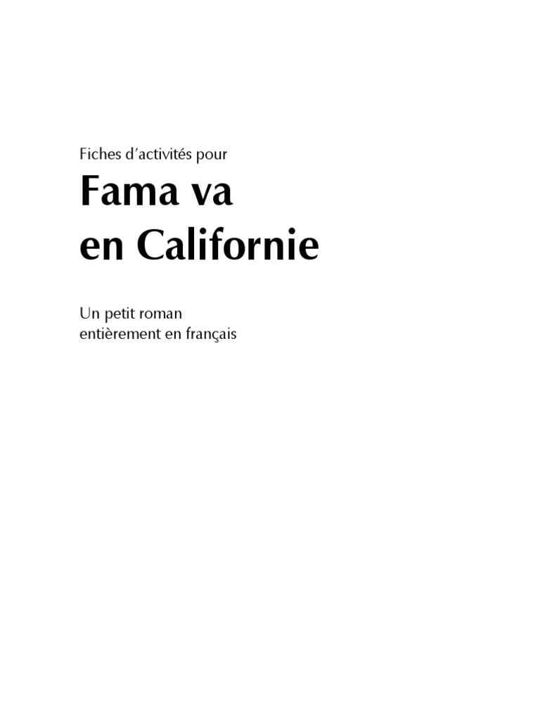 Fama Va en Californie - Worksheets | PDF | Mauritanie