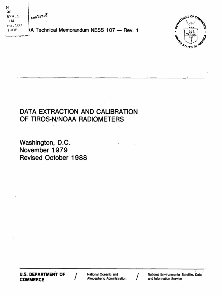 Data Extraction and Calibration of Tiros-N/Noaa Radiometers | PDF ...