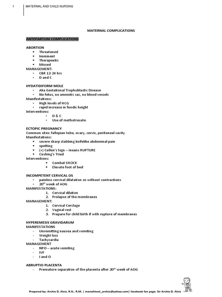 Abnormal Ob Handouts | PDF | Medical Specialties | Clinical Medicine