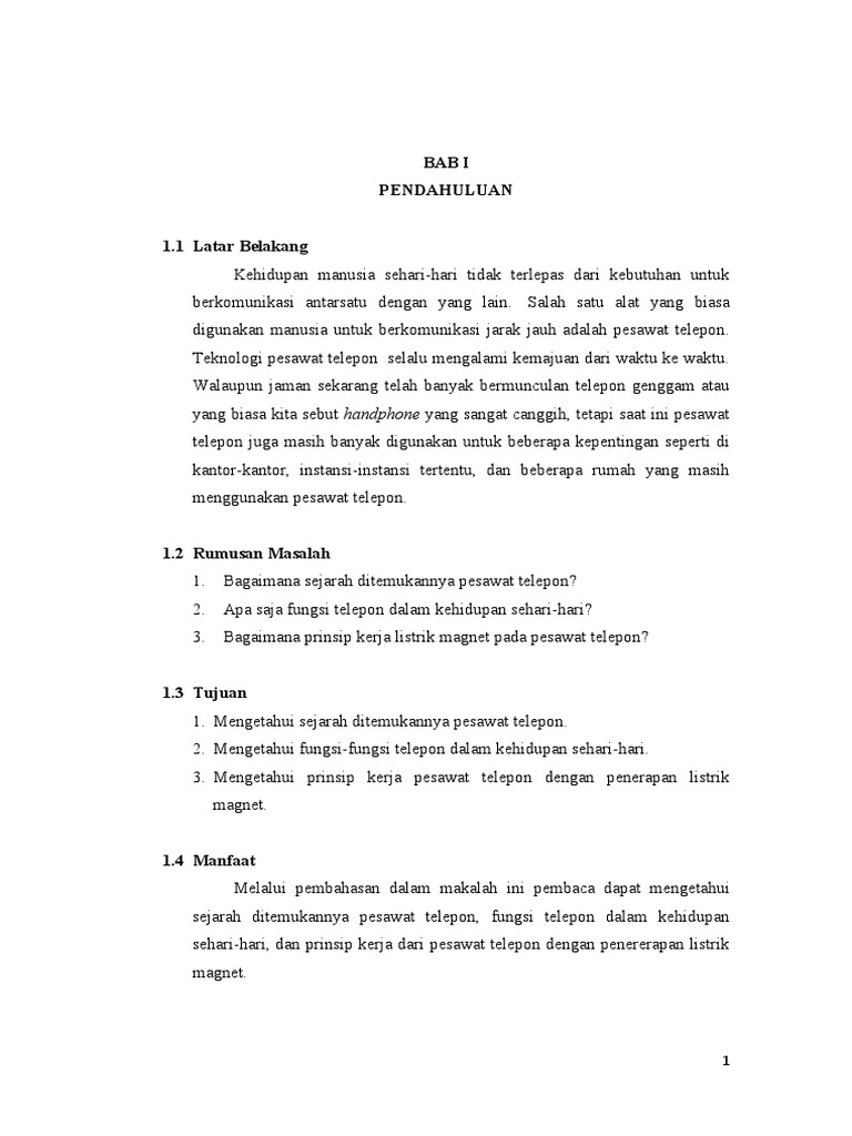 Listrik Magnet Dalam Telepon | PDF | Sains & Matematika