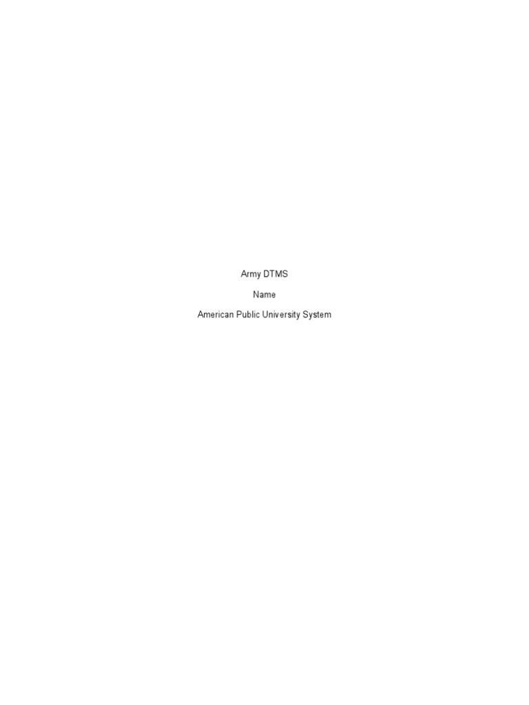 Army DTMS Name American Public University System | PDF | Computer ...