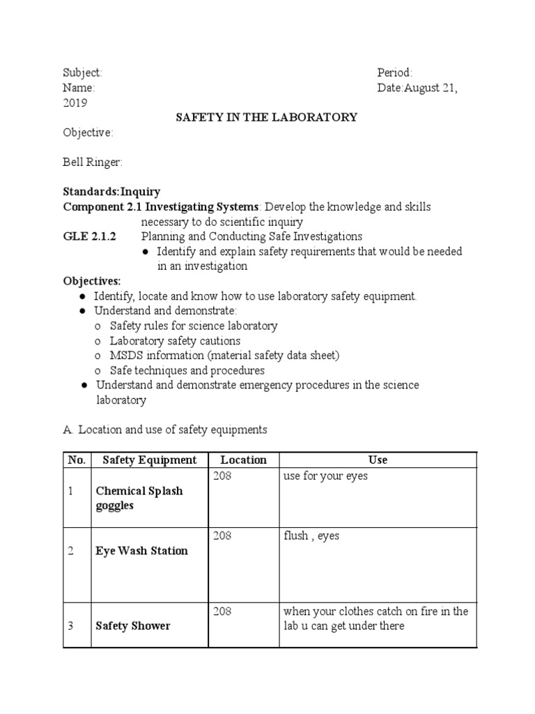 Lab Safety Rules | PDF | Laboratories | Fires