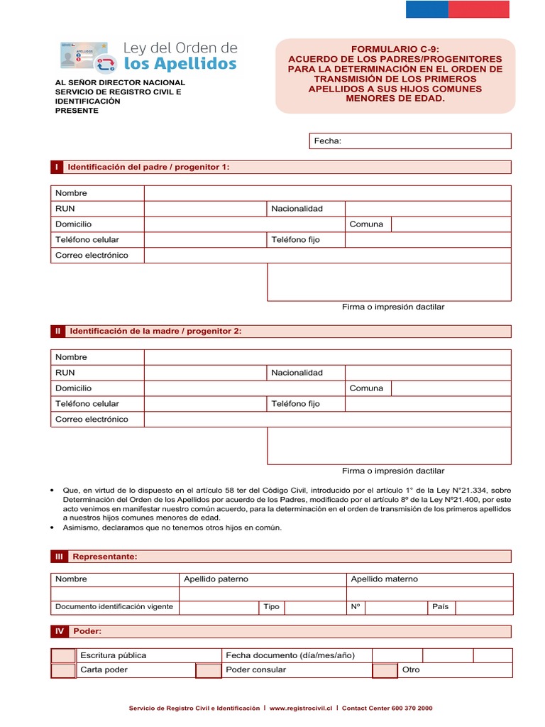 Formulario c9 Manifestacion Del Acuerdo de Los Padres | PDF | Justicia | Crimen y violencia