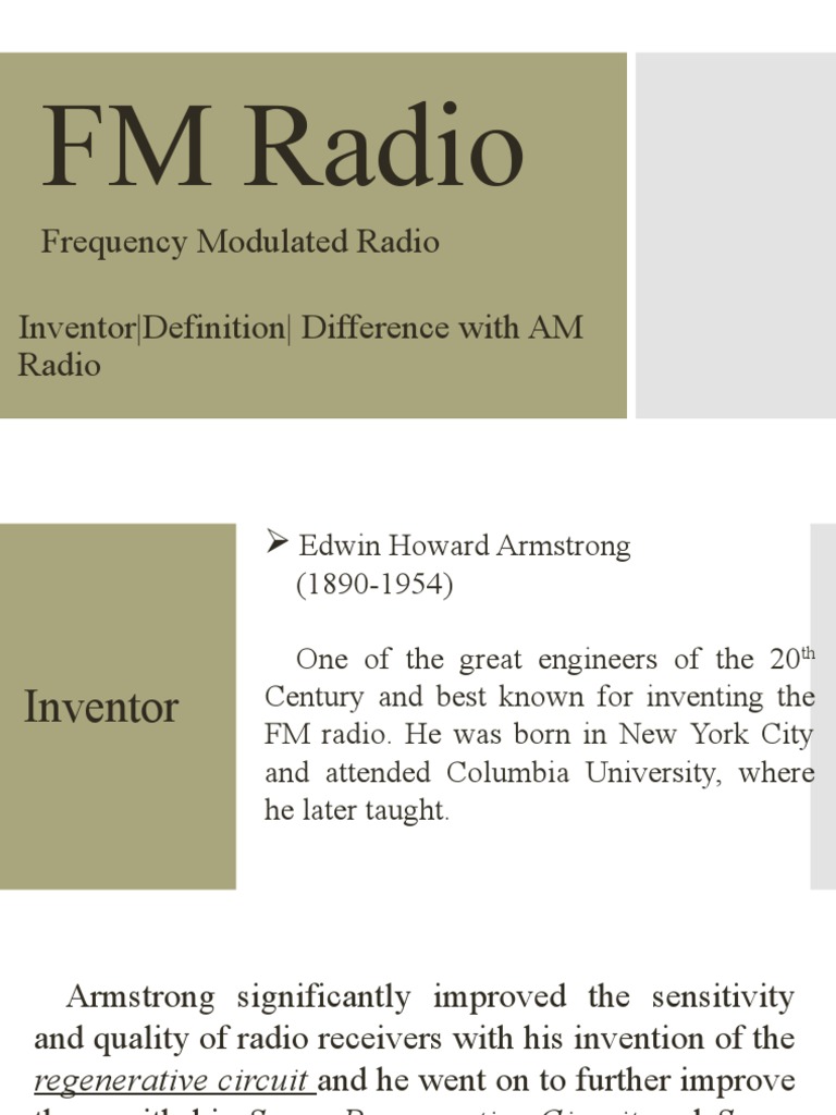 FM Radio: Inventor - Definition - Difference With AM Radio Frequency ...