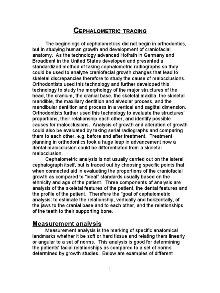 Cephalometric Tracing | PDF | Orthodontics | Human Anatomy