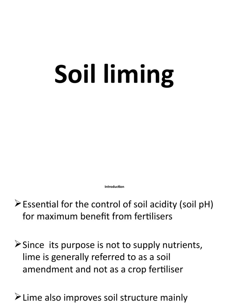 Soil Liming | PDF | Soil | Ph