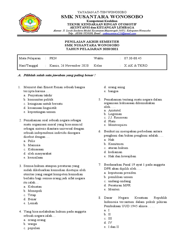 SOAL Kls X | PDF | Politik | Ilmu Sosial