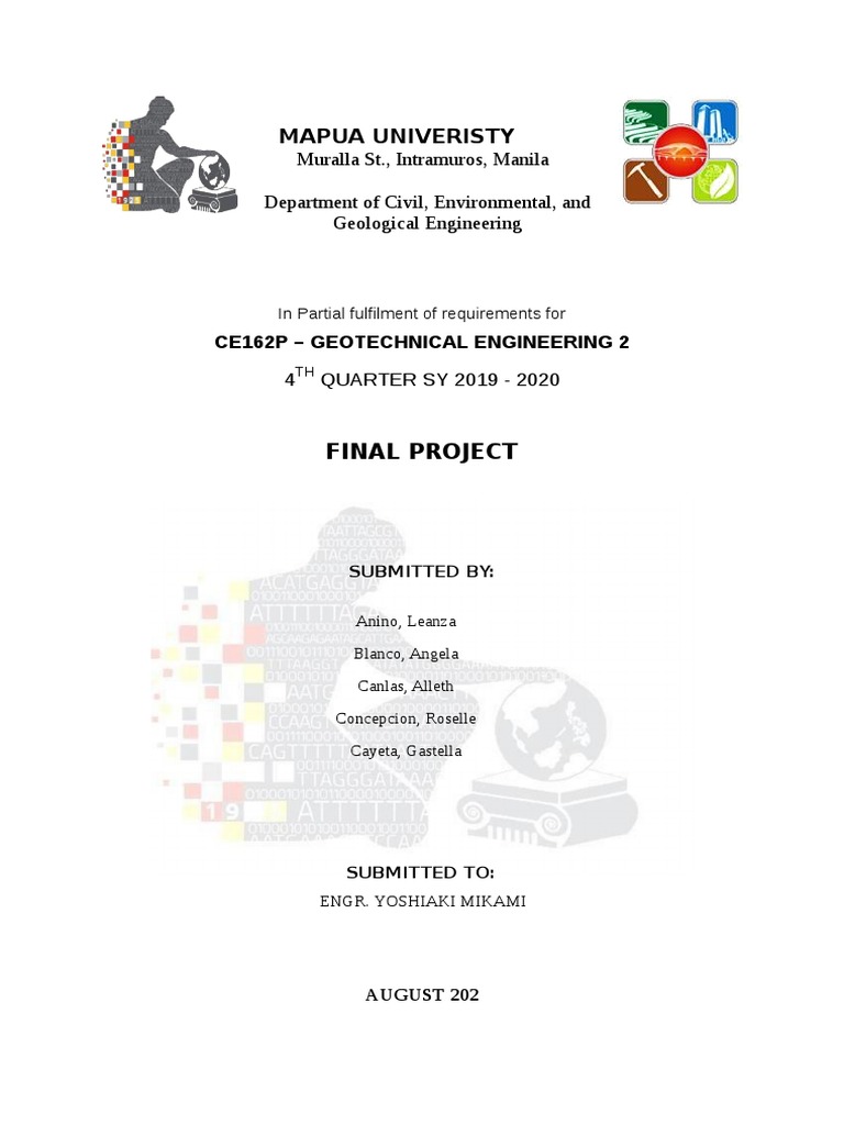 Mapua Univeristy: Muralla ST., Intramuros, Manila Department of Civil ...