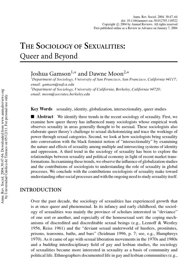 Queer and Beyond: HE Ociology of Exualities | PDF | Queer Theory ...
