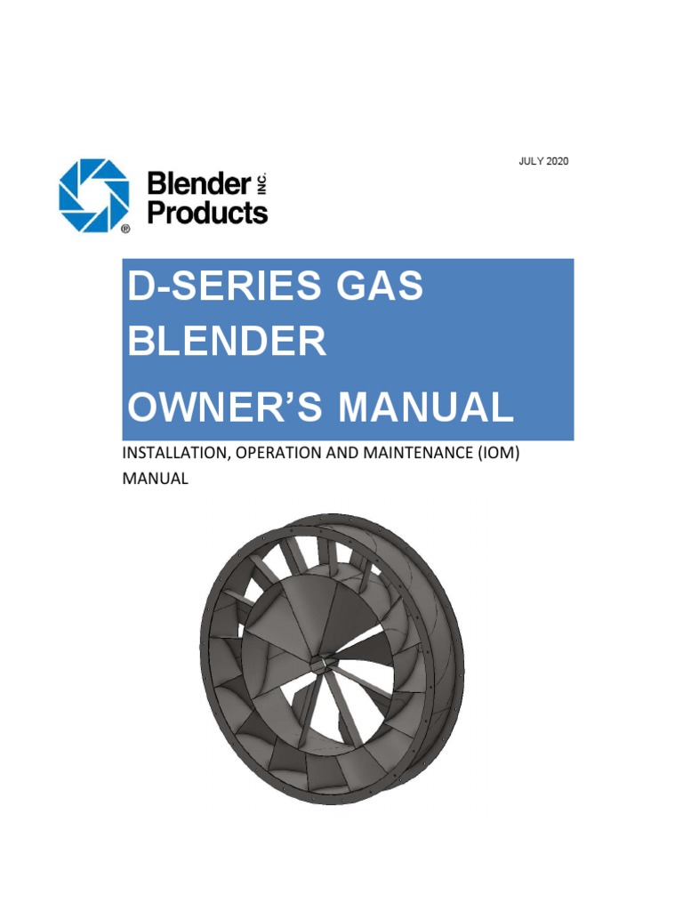 D-Series Gas Blender Owner'S Manual: Installation, Operation and ...