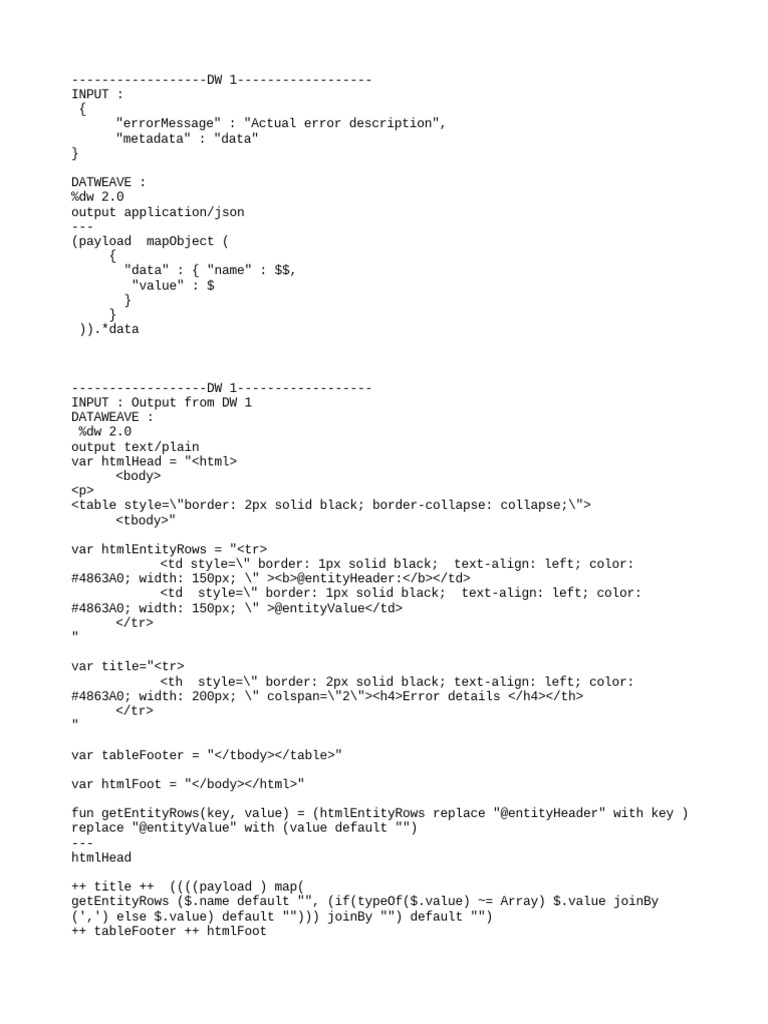 HTML Email Format Dataweve | PDF
