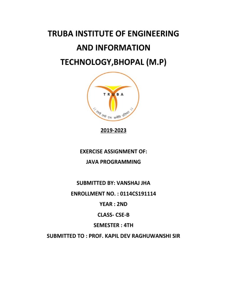 Java Exercise | PDF | Software Engineering | Computing
