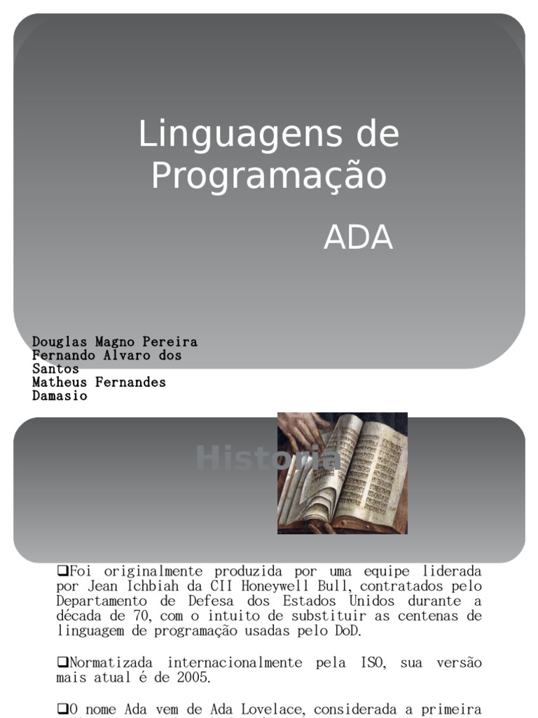 Linguagens de Programação - ADA | PDF | Paradigmas de programação ...