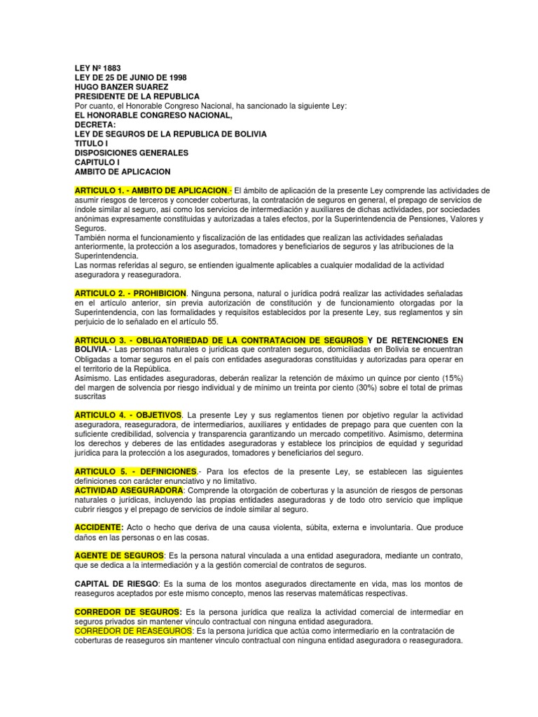 Ley de Seguros | PDF | Seguro | Póliza de seguros
